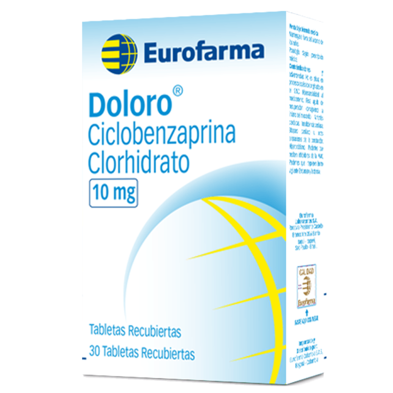 DOLORO 10 MG CAJA X 30 TABLETAS (EUROFARMA COLOMBIA) - Droguería Ética
