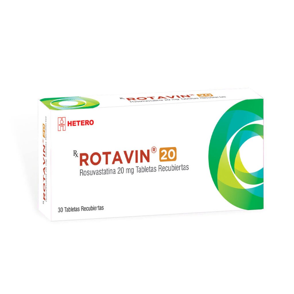 ROSUVASTATINA ROTAVIN 20 MG CAJA X 30 TABLETAS (HETERO) – Droguería Ética